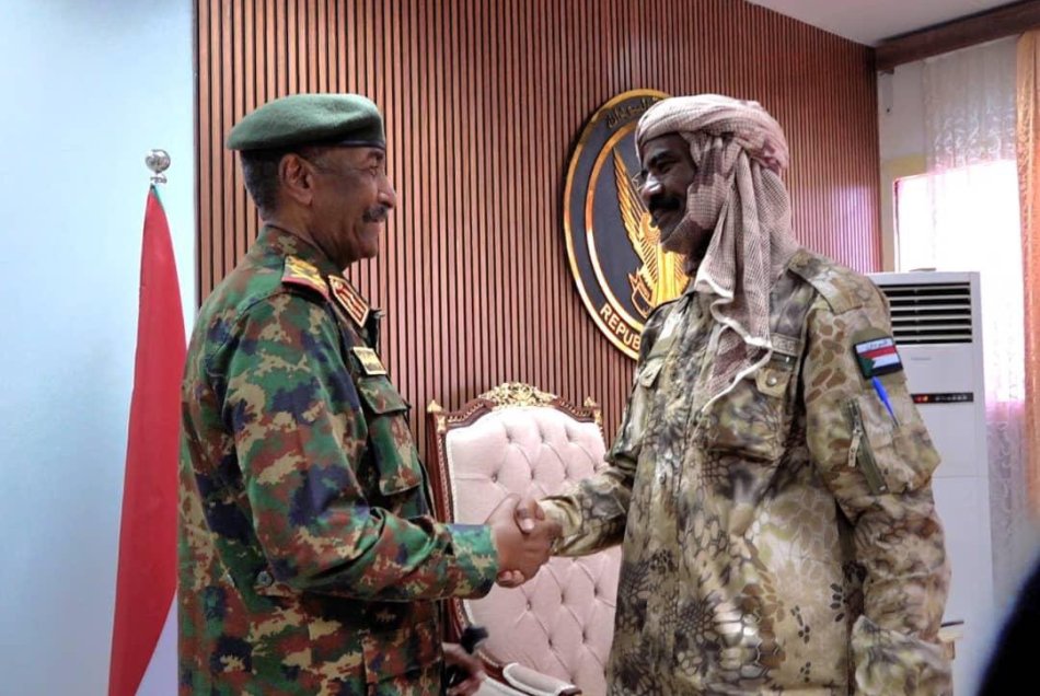Sudan’s Burhan Receives Defecting RSF Commander Qubba in Northern State